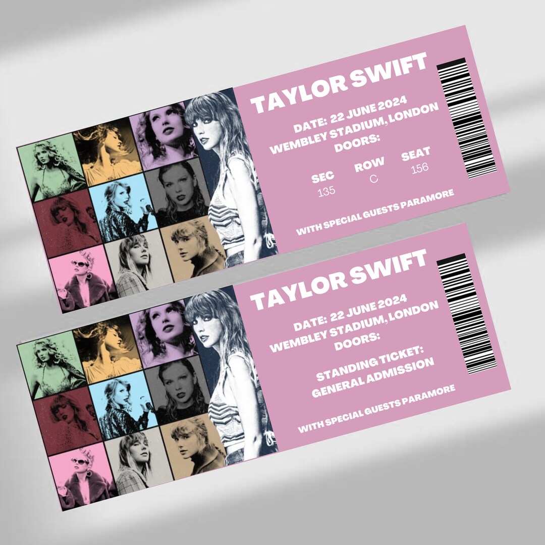 Taylor Swift Laminated Eras Tour Ticket - Etsy