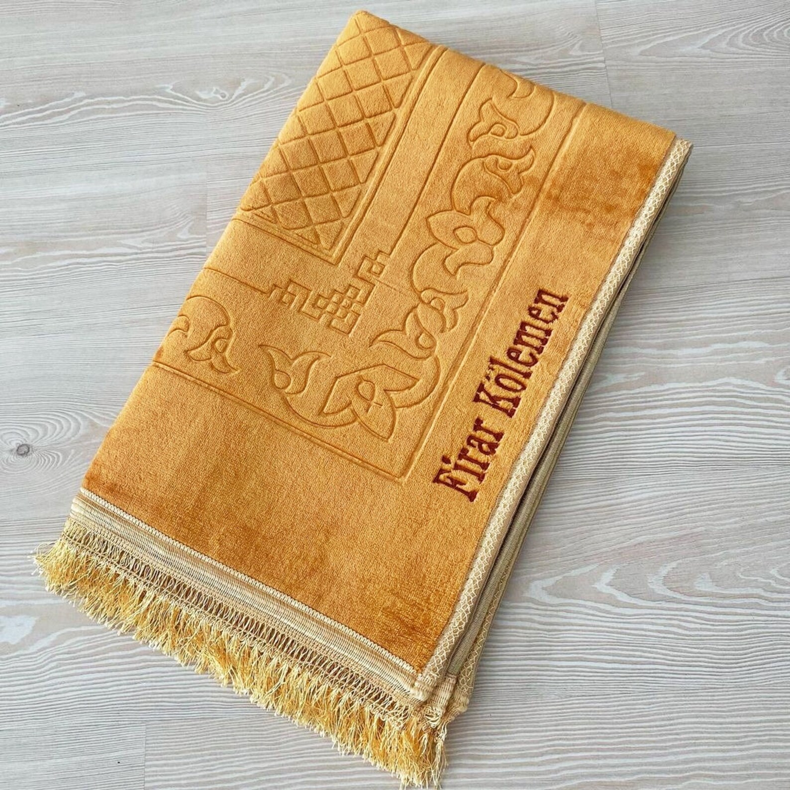 Personalized Plush Lux Prayer Mat, Turkish Prayer Rug, Luxury Prayer ...