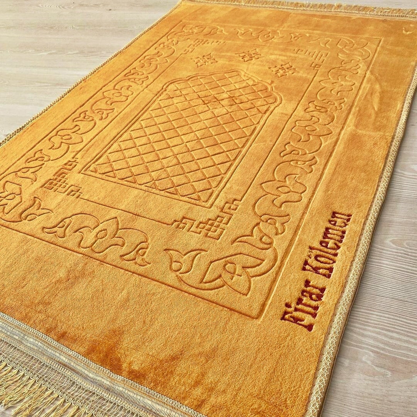Personalized Plush Lux Prayer Mat, Turkish Prayer Rug, Luxury Prayer ...