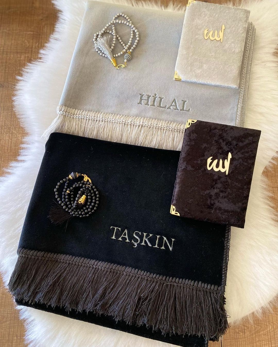 Personalized Prayer Rug Set Prayer Mat Islamic Gift Set Eid - Etsy