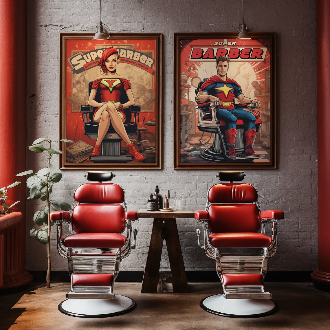Vintage Comic Barber Shop Posters, Super Barber, Comic Style, Wall Art ...