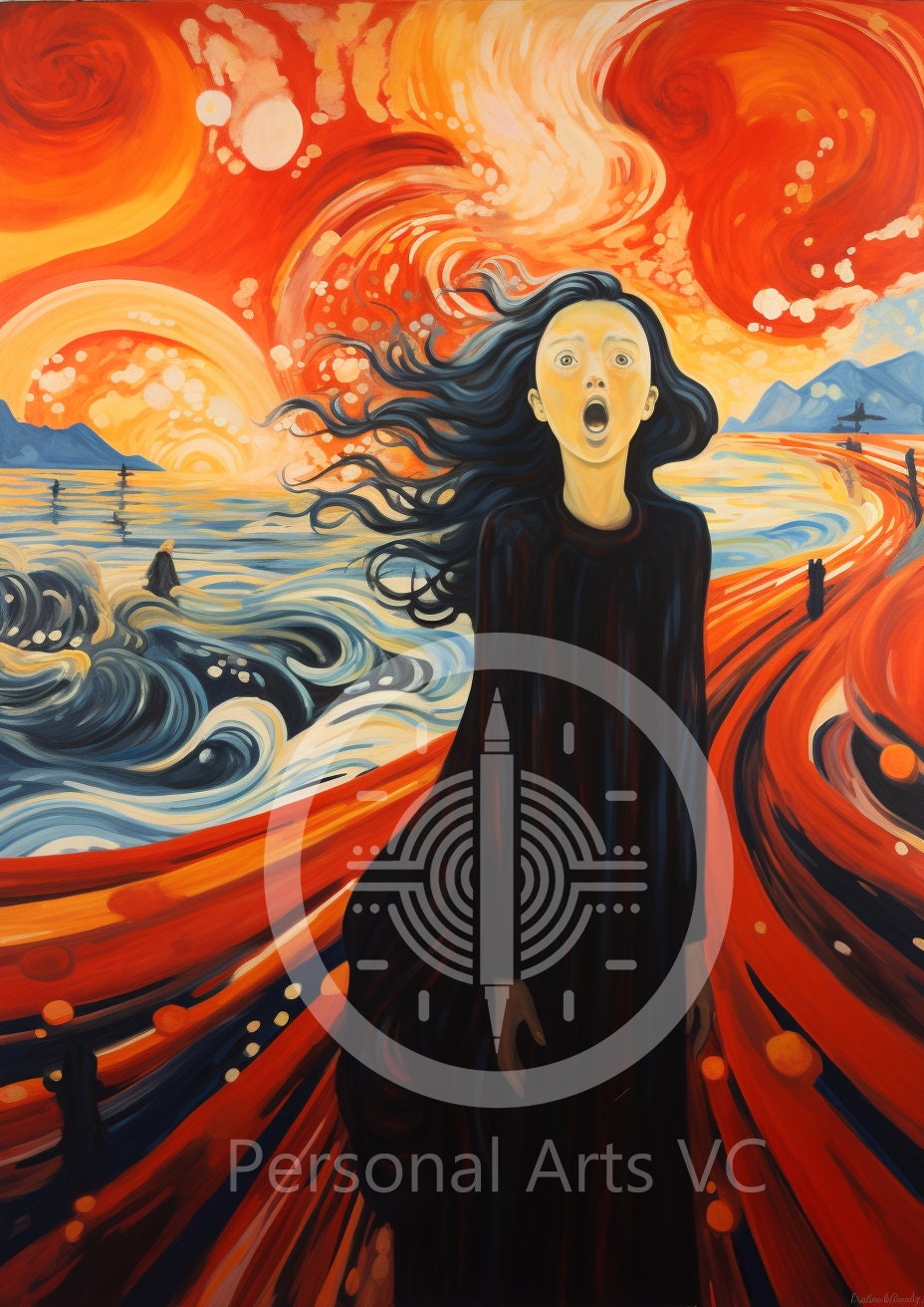 The Evolution of Scream, Digital Print, Japanese Woman, Japanese Style ...