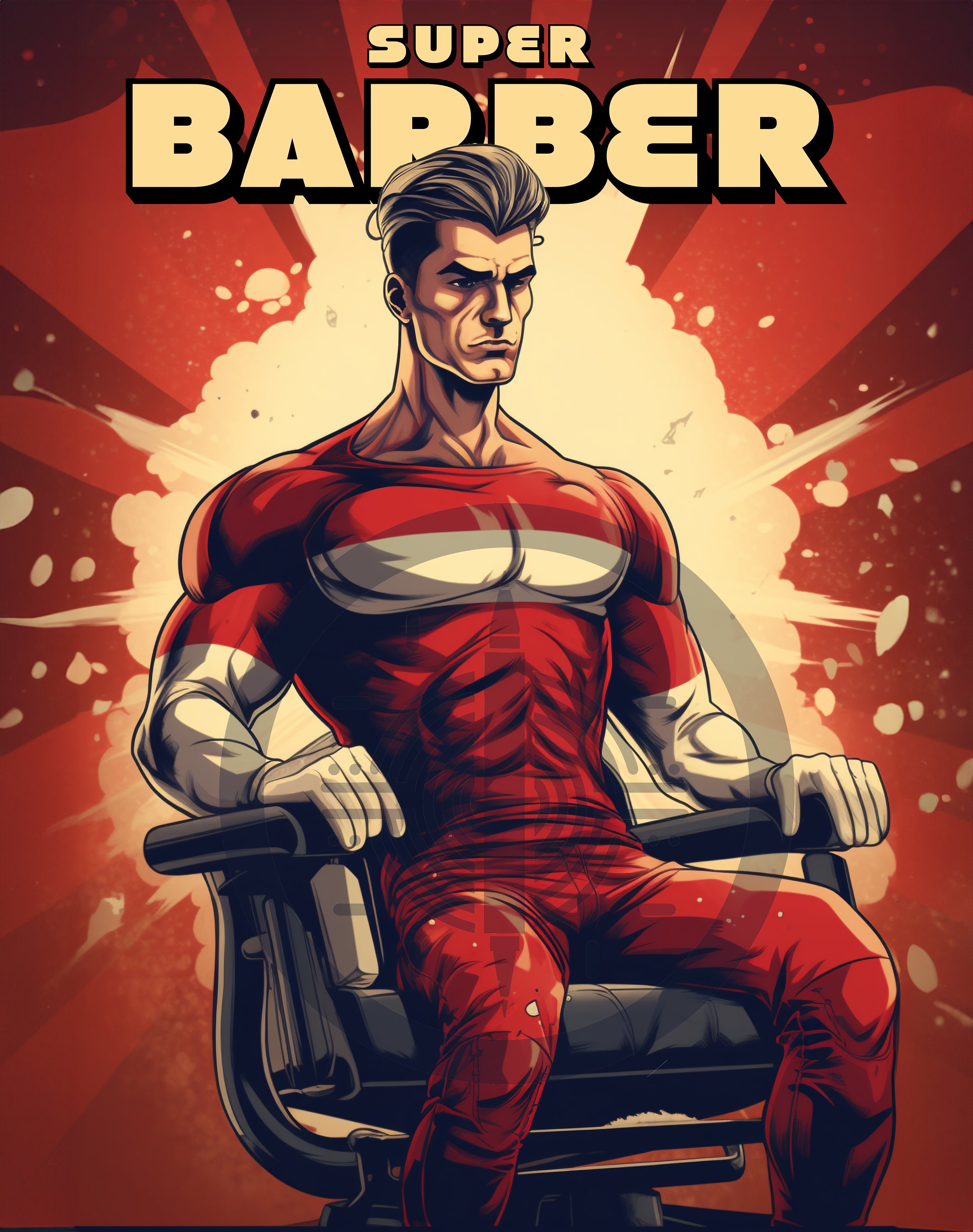 Vintage Comic Barber Shop Posters, Super Barber, Comic Style, Wall Art ...