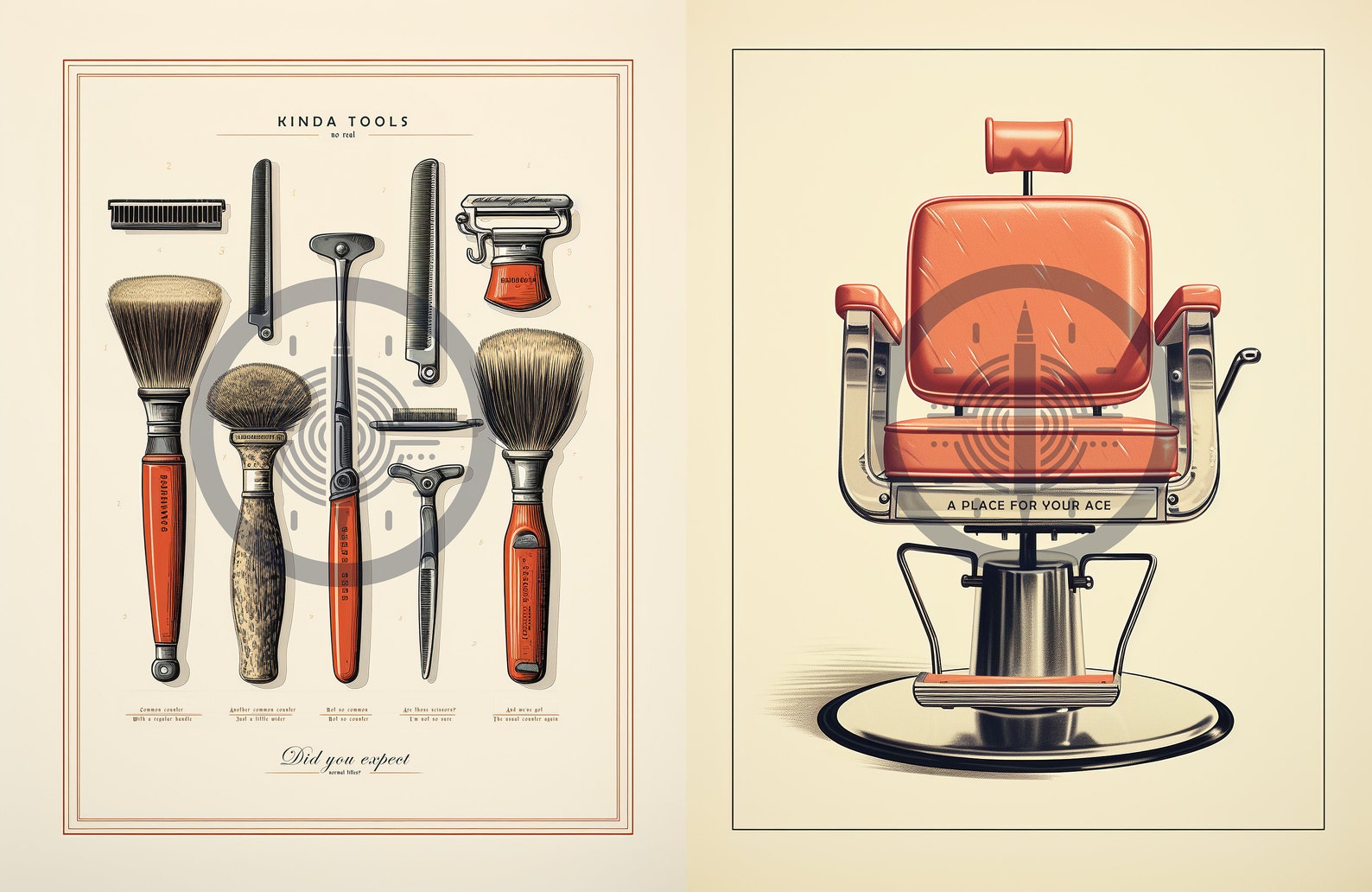 Vintage Barber Shop Posters, Leterpress Style, Wall Art, Barbershop ...