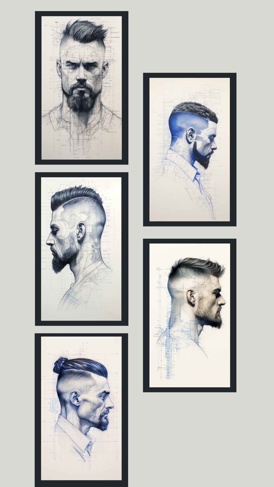 Barber Shop Posters, Men's Hairstyles, Wall Art, Barbershop Decor ...