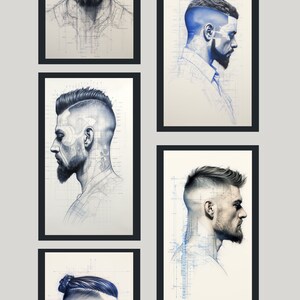 Barber Shop Posters, Men's Hairstyles, Wall Art, Barbershop Decor ...