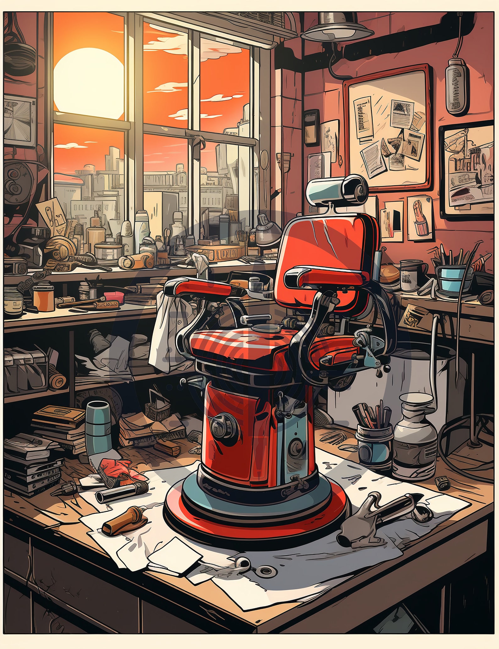 Vintage Comic Barber Shop Posters, Super Barber, Comic Style, Wall Art ...