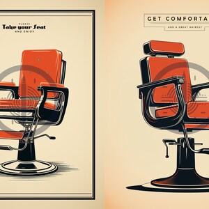 Vintage Barber Shop Posters, Leterpress Style, Wall Art, Barbershop ...