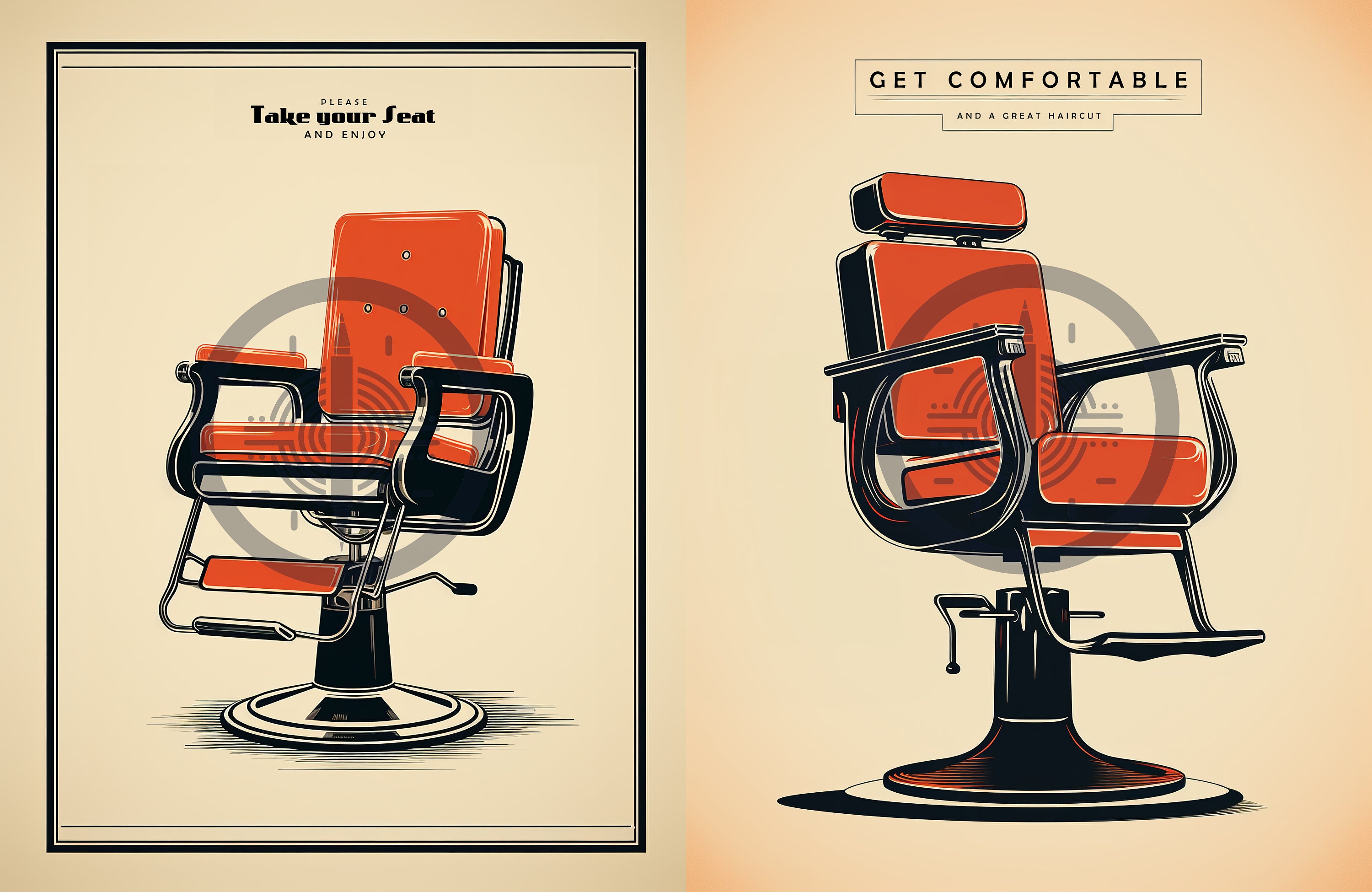 Vintage Barber Shop Posters, Leterpress Style, Wall Art, Barbershop ...