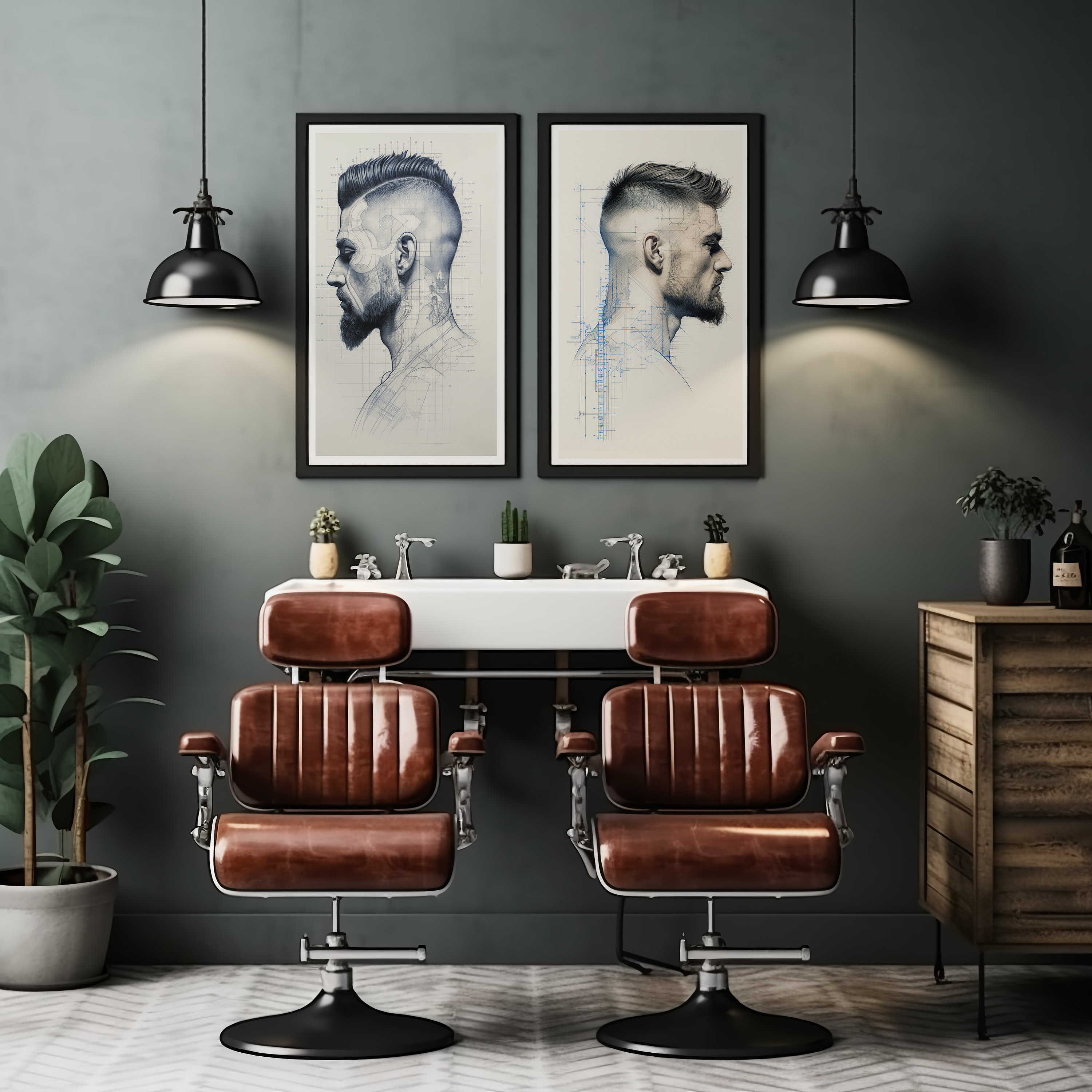Barber Shop Posters, Men's Hairstyles, Wall Art, Barbershop Decor ...