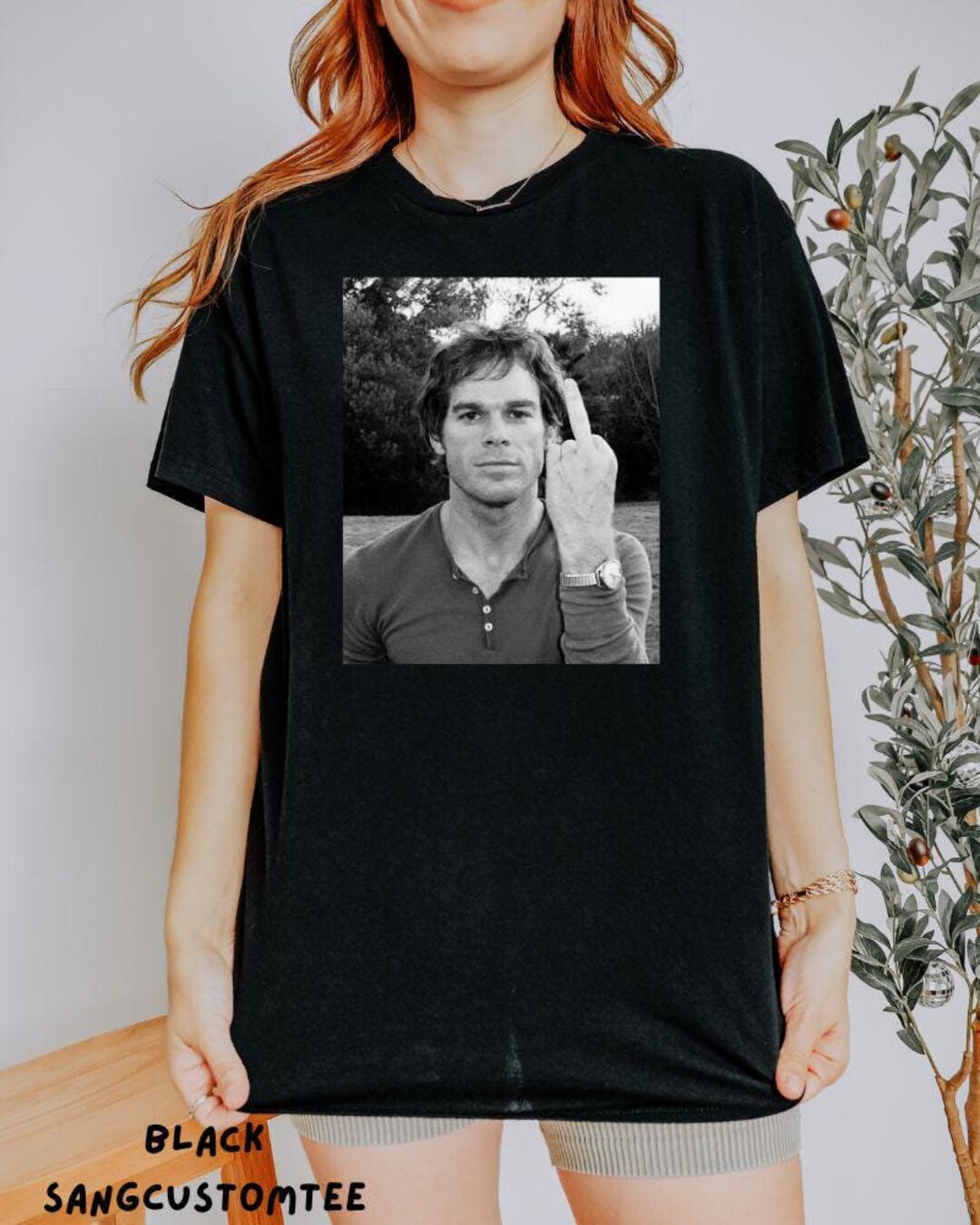 Dexter Morgan middle Finger Vintage T-shirt, Dexter Sweatshirt, Face Photo Shirt, Funny Dexter ...