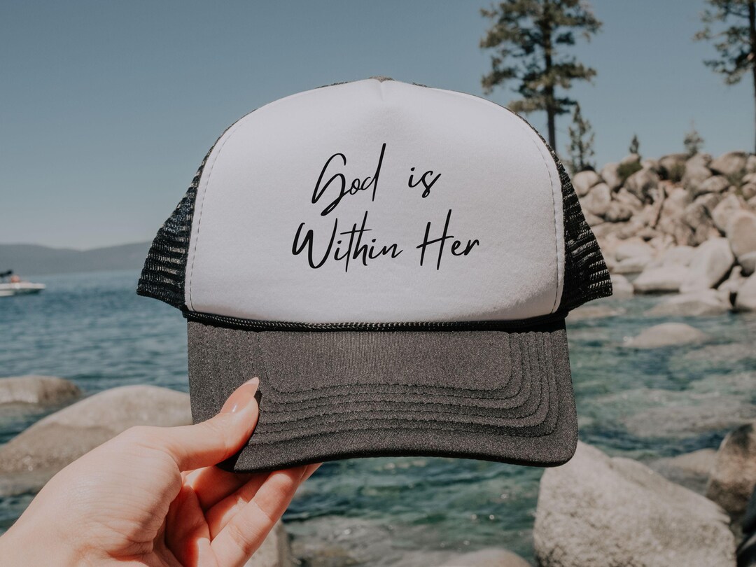 God is Within Her Christian Trucker Foam Mesh Hat for Women Psalm 46:5 ...