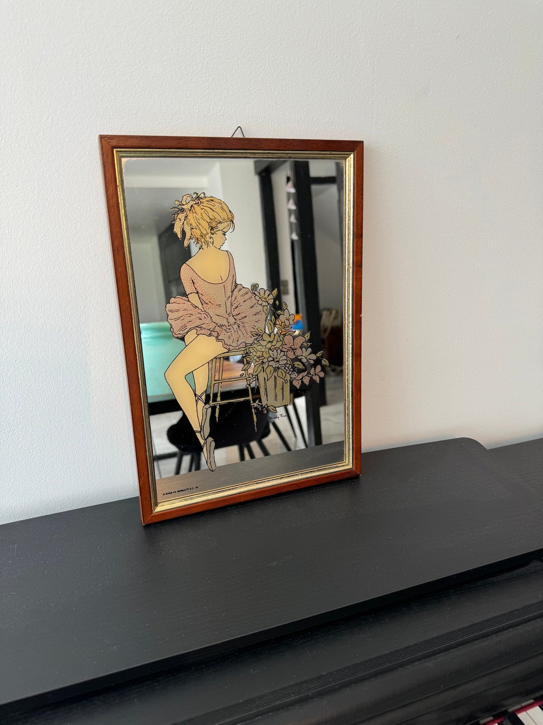 Wendy Rose Vintage Silkscreen Frame Mirror - Etsy