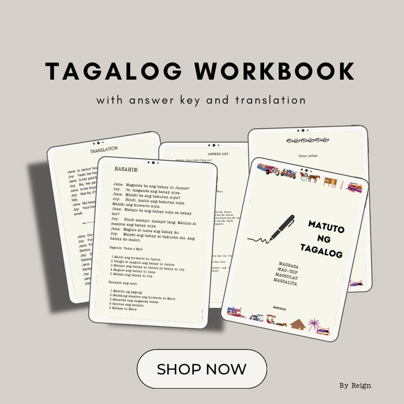 Matuto Ng Tagalog Workbook - Etsy