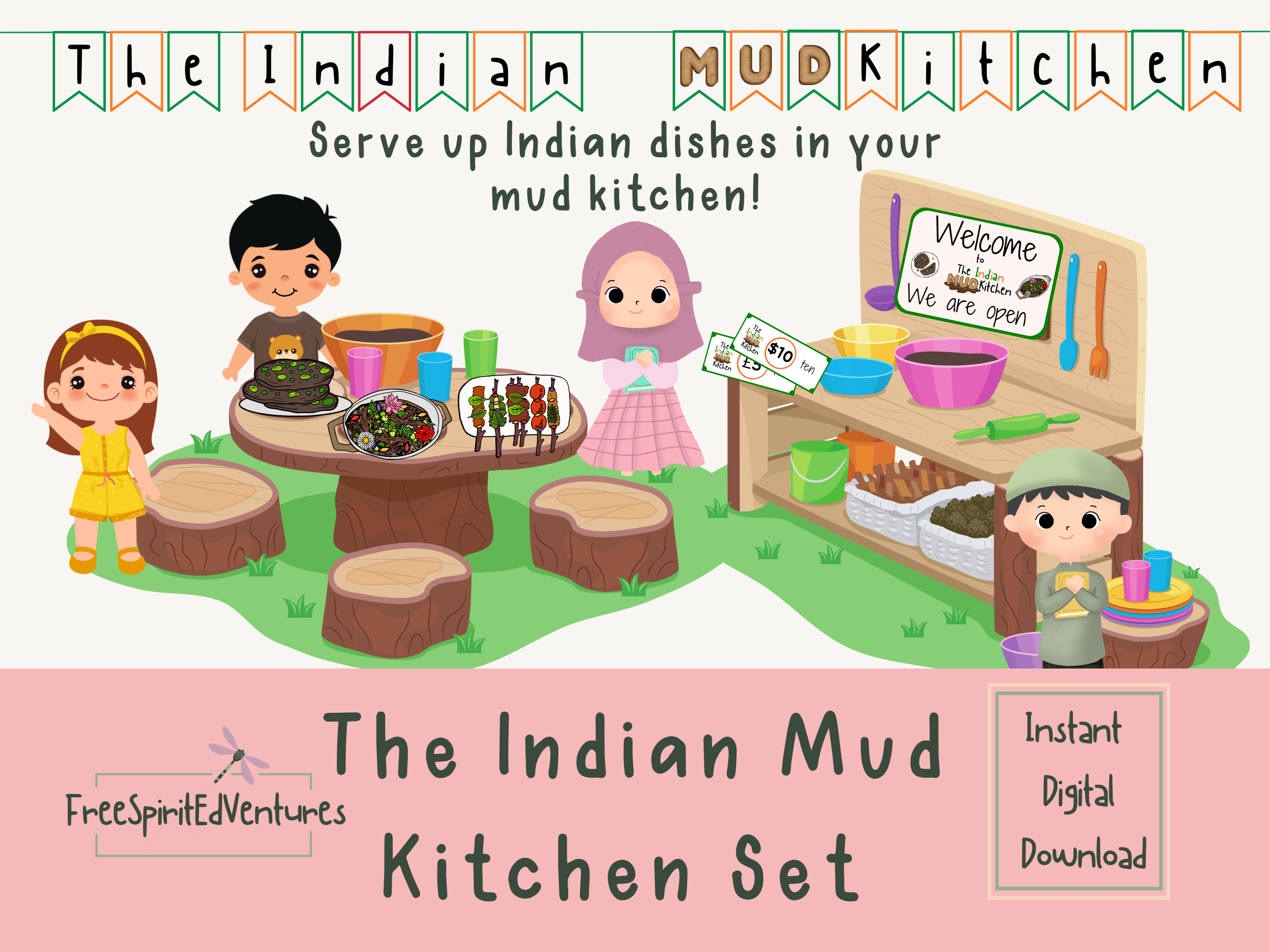 The Indian Mud Kitchen Printable Recipe Play Set - Etsy