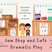 Printable Dramatic Play Jam Shop and Café Kit, Pretend Play, Preschool ...