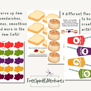 Printable Dramatic Play Jam Shop and Café Kit, Pretend Play, Preschool ...