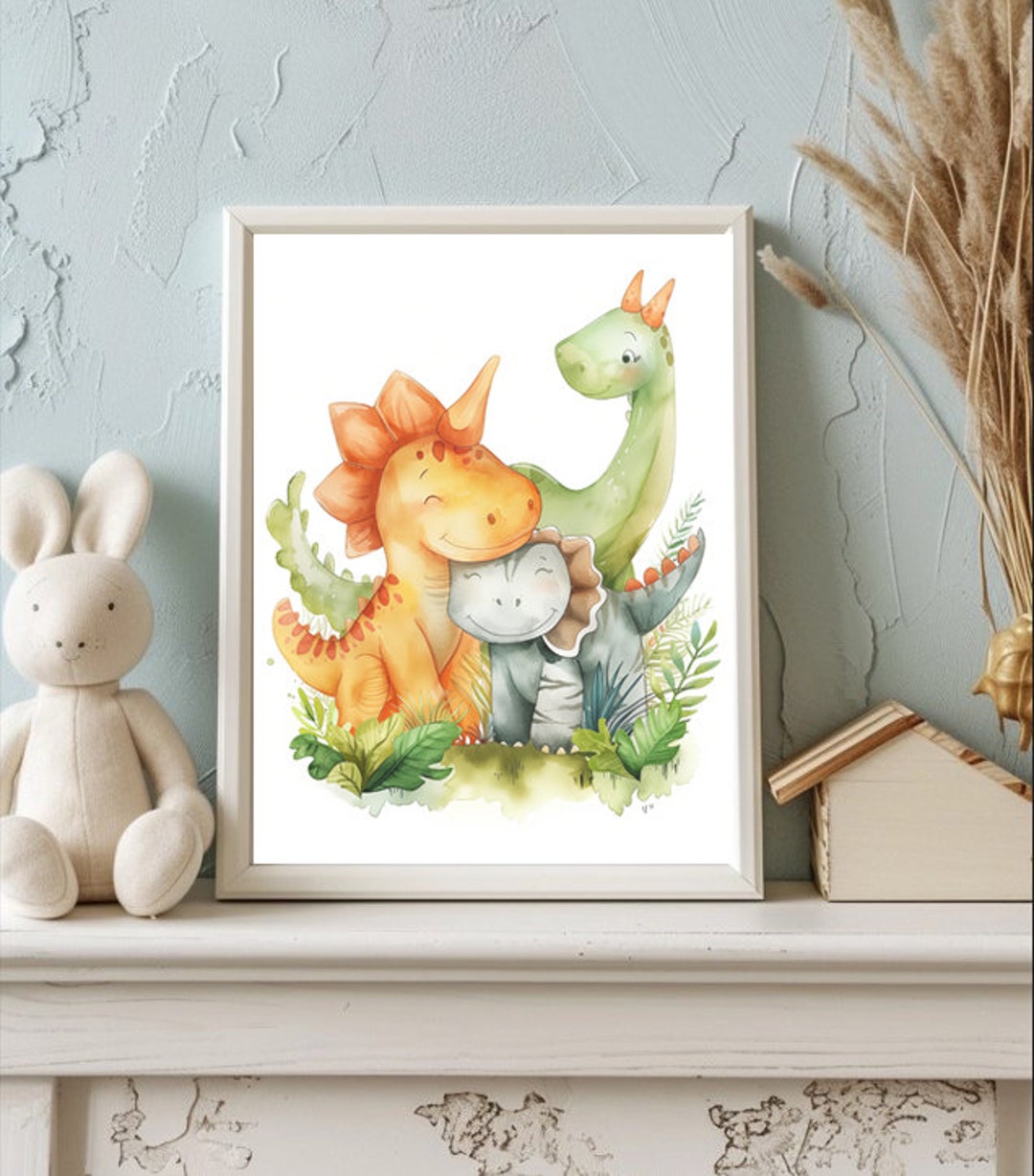 Dinosaur Tyrannosaurus Rex Illustration Poster for Children Room Decor ...