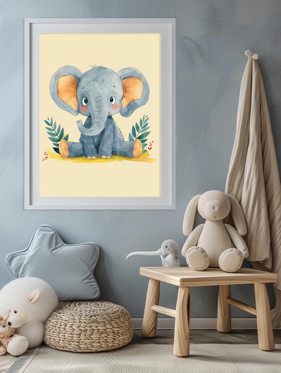 Elephant Printable Poster for Children Room Decor. Digital Download ...