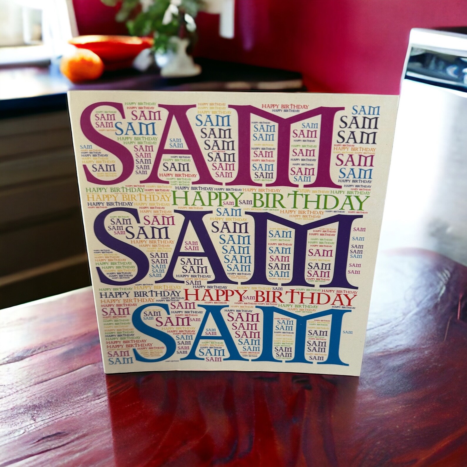SAM GREETINGS CARD | Word Wrap Rainbow Art Card | Perfect Quirky Card ...