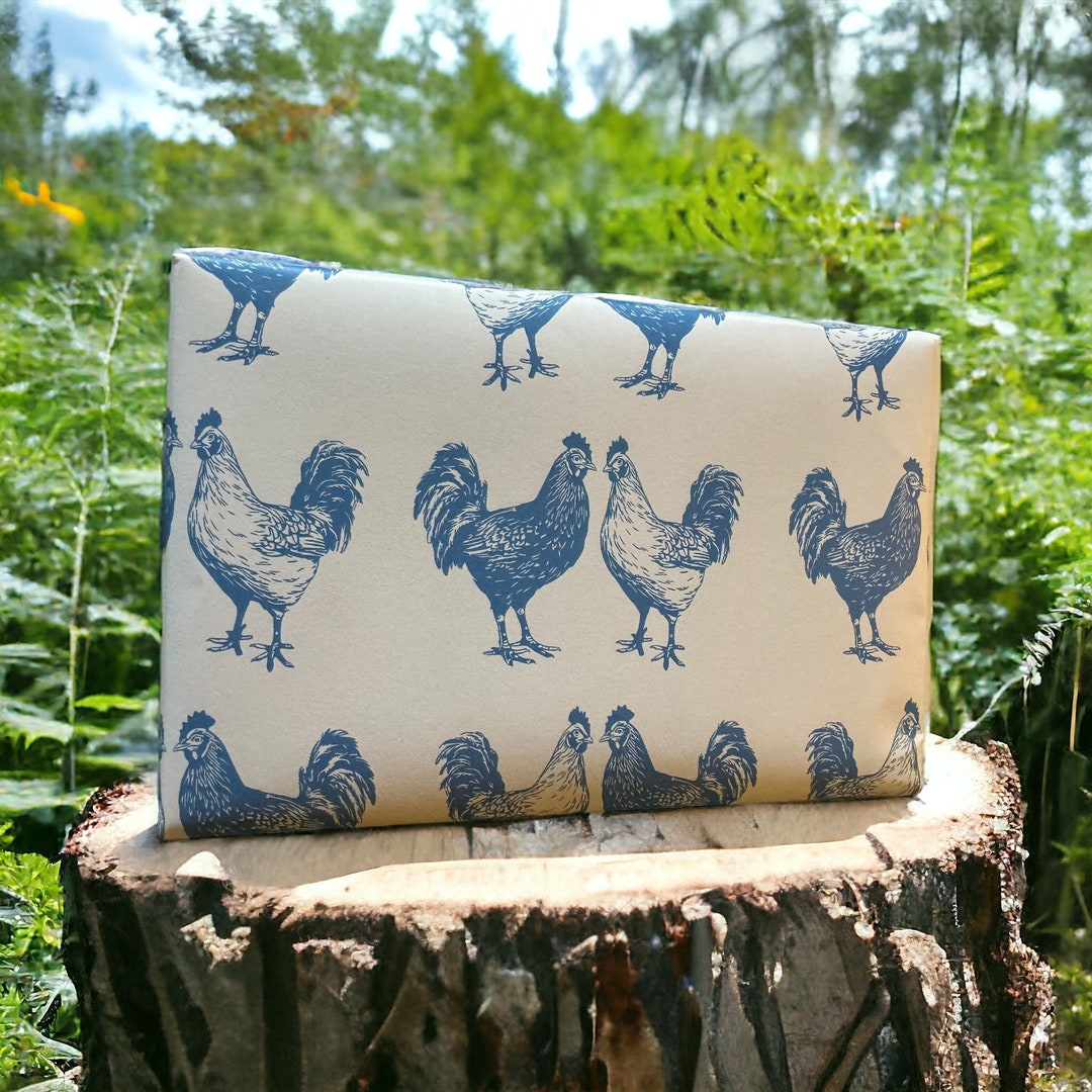 CHICKENS Gift Wrap Extra Large Sheets 480x660mm Perfect Quirky Wrapping ...