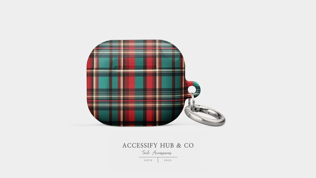 Plaid Charm Airpods Case Covers for AirPod Pro 1,2 and Airpods 1, 2, 3 ...