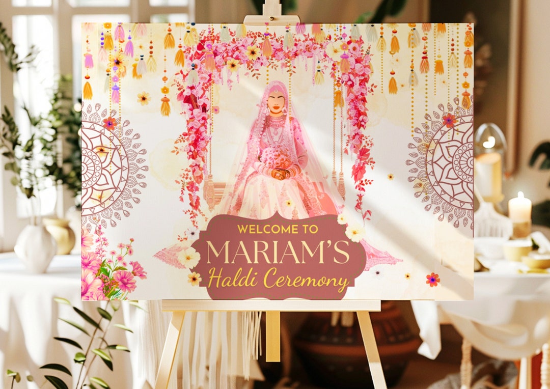 Muslim Haldi Sign | Haldhi Welcome Sign | Entrance Board | Muslim ...