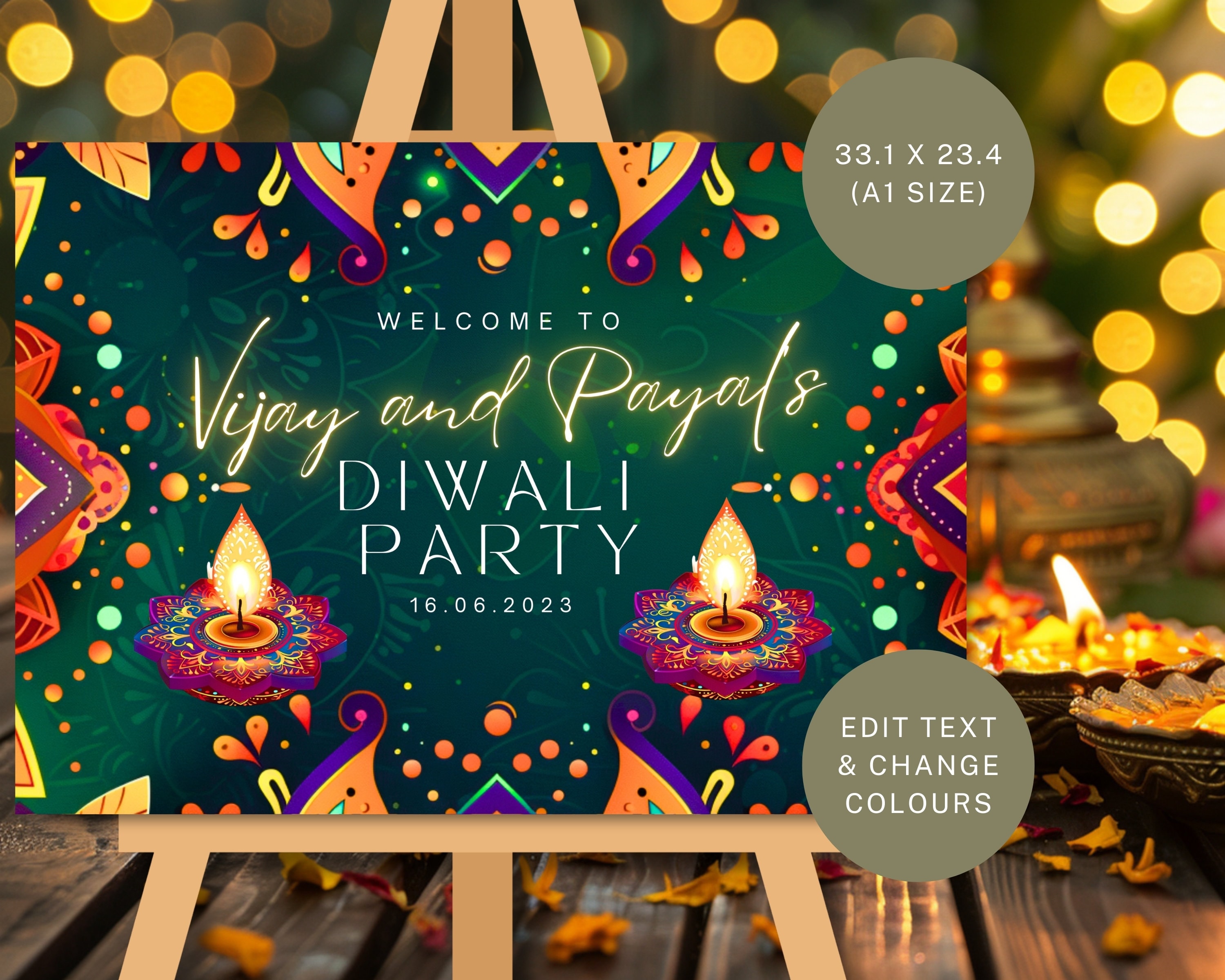 Happy Diwali Welcome Sign for Diwali Party | Diwali Sign | Diwali ...