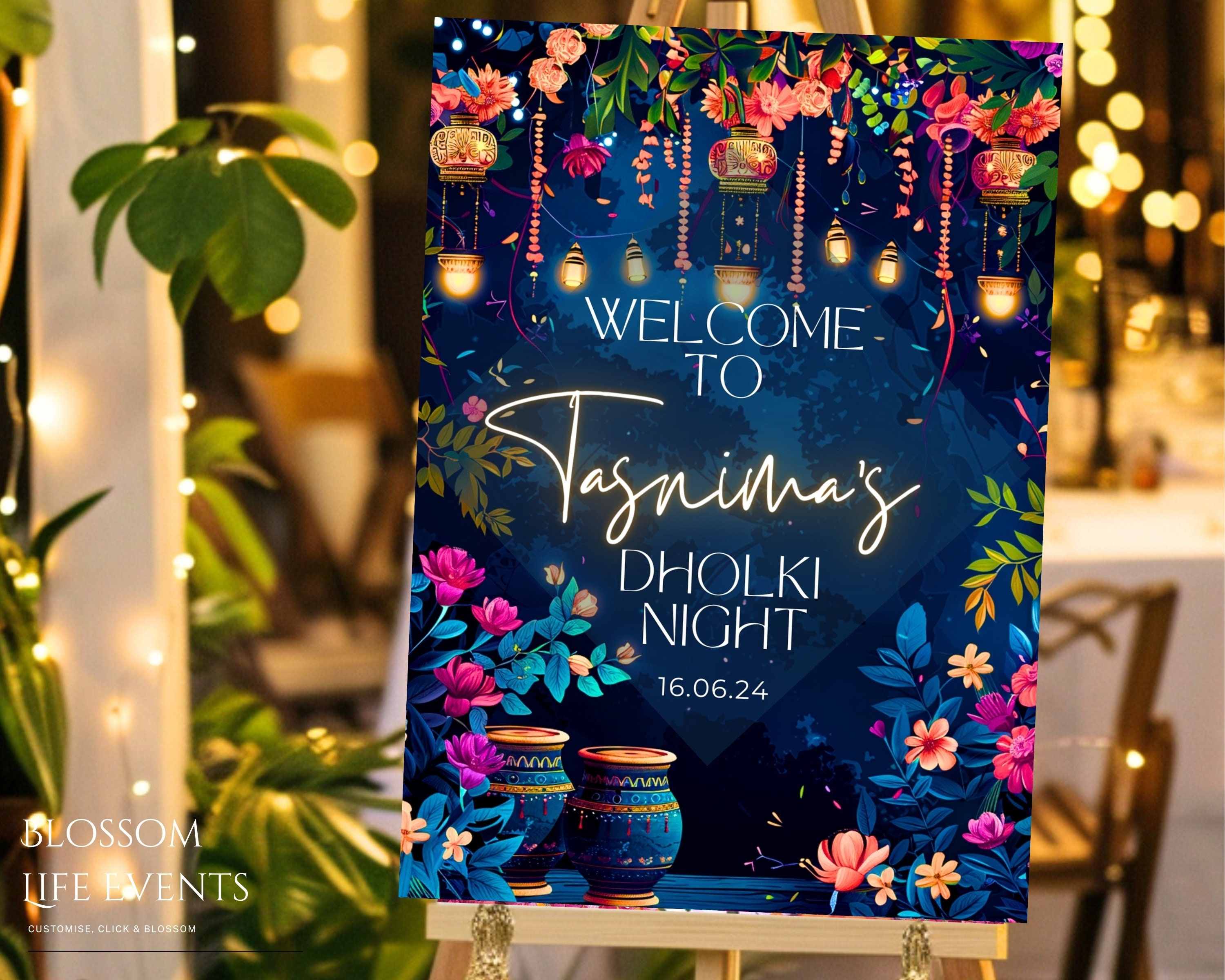 Beautiful Dholki Night Sign Dholki Party Sign for Bride Dholak, Mayoun ...