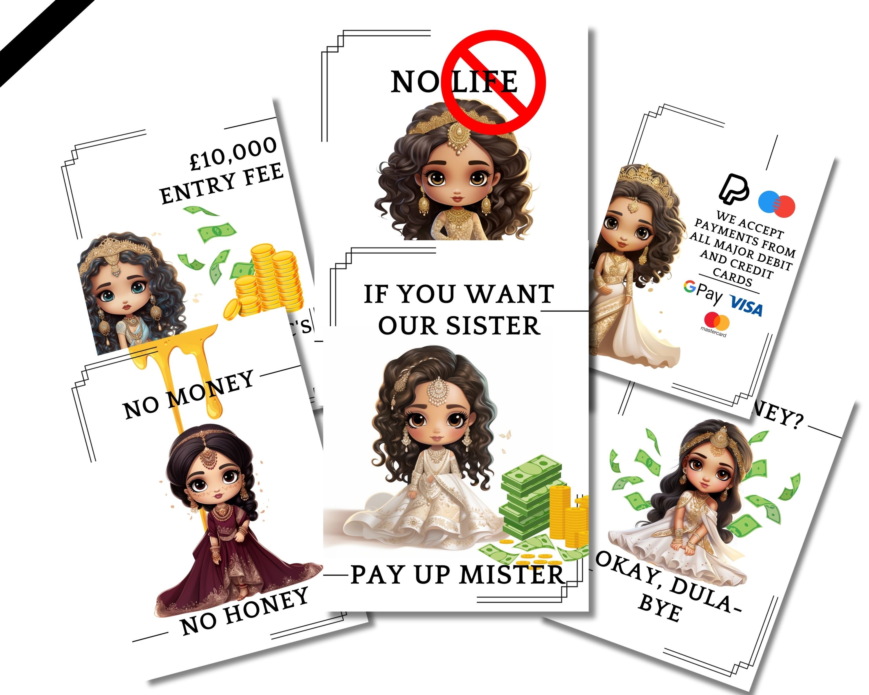 Bridal Party Gate Signage | Wedding Gate Signs | Desi Bridesmaids Signs ...