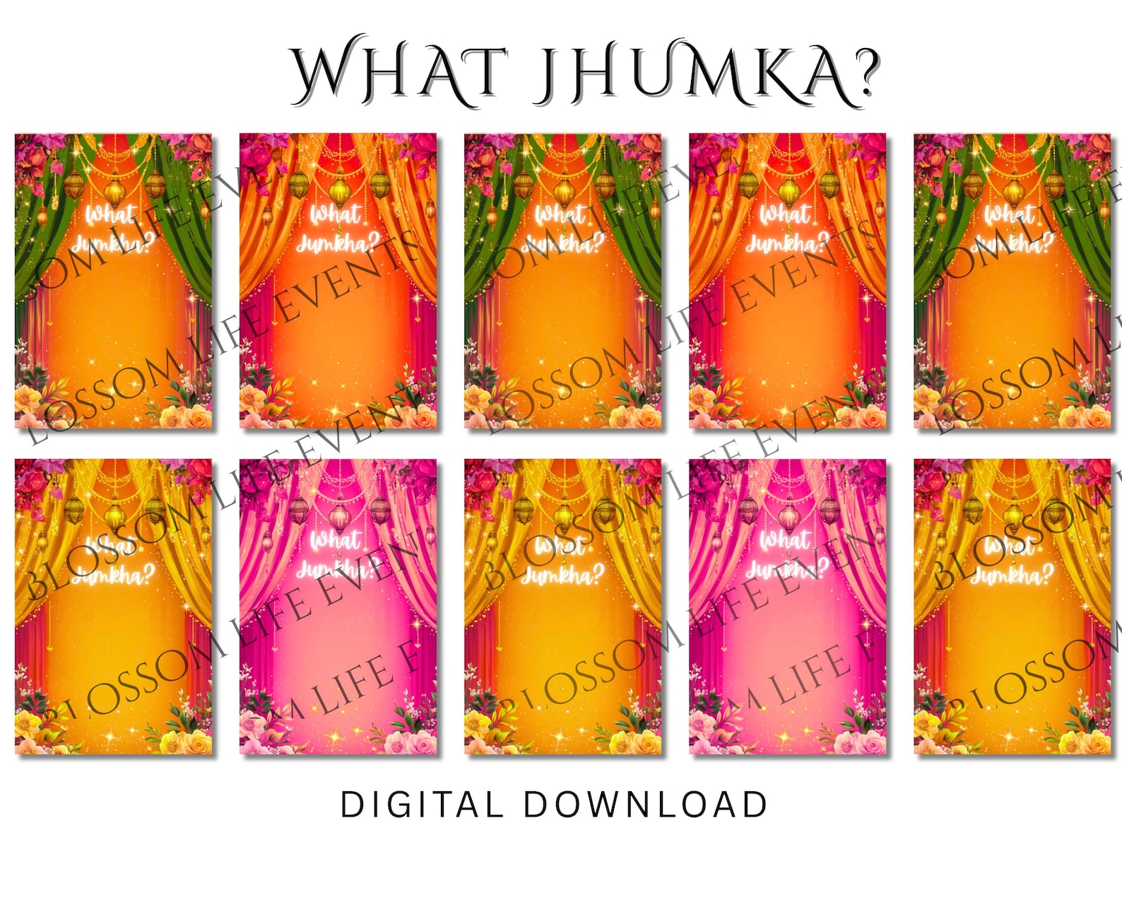 What Jhumka Earrings Card | Mehndi Decor Bazaar | Digital Download ...