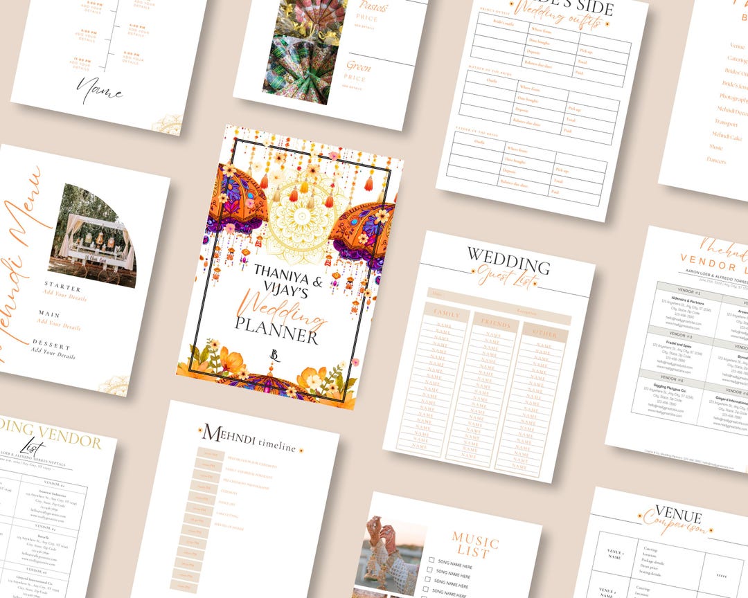 South Asian Wedding Planner Digital and Printable Indian Wedding ...