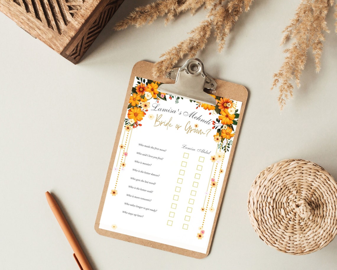 Mehndi Games Printable | Fun Games for Mehndi Dholki, Pithi, Bridal ...