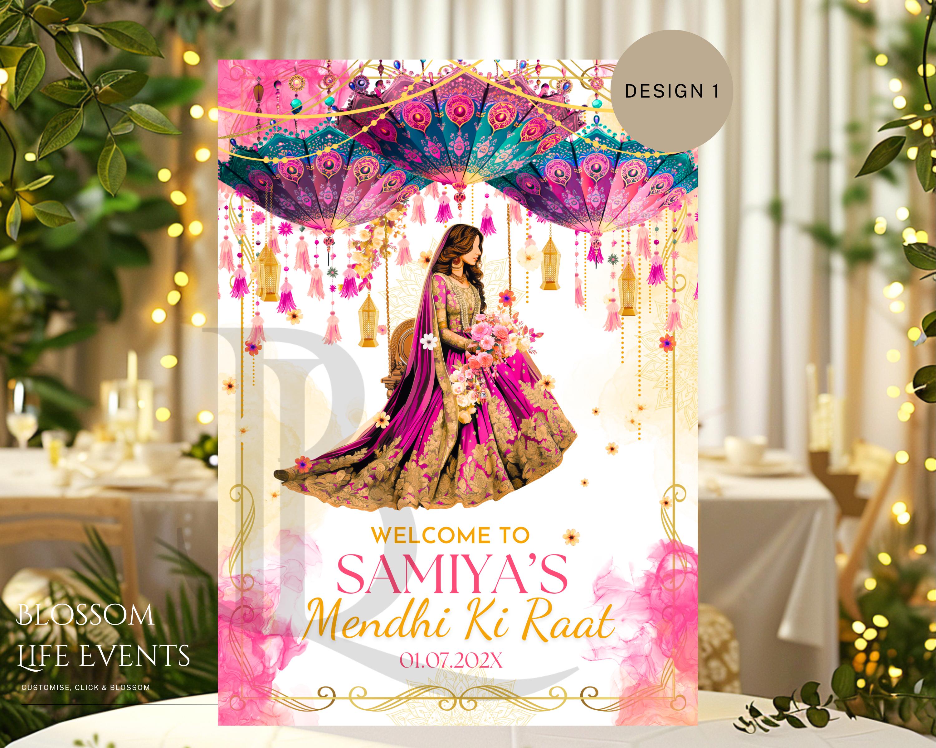 Customisable Mehndi Sign | Mehndi Party Sign | Bengali Pakistani ...
