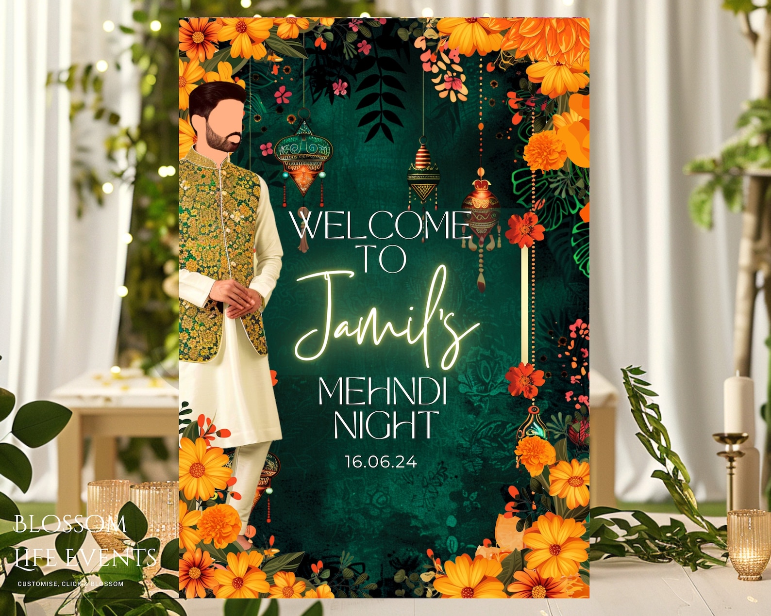 Mehndi Sign for Groom Mehendi Party Sign Mehndi Ki Raat Board Mendhi ...
