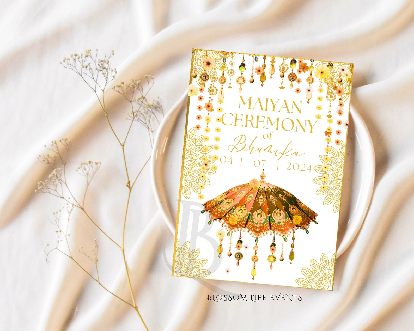 Mayoun Invite Template for Indian Pakistani Mayan Party Beautiful ...