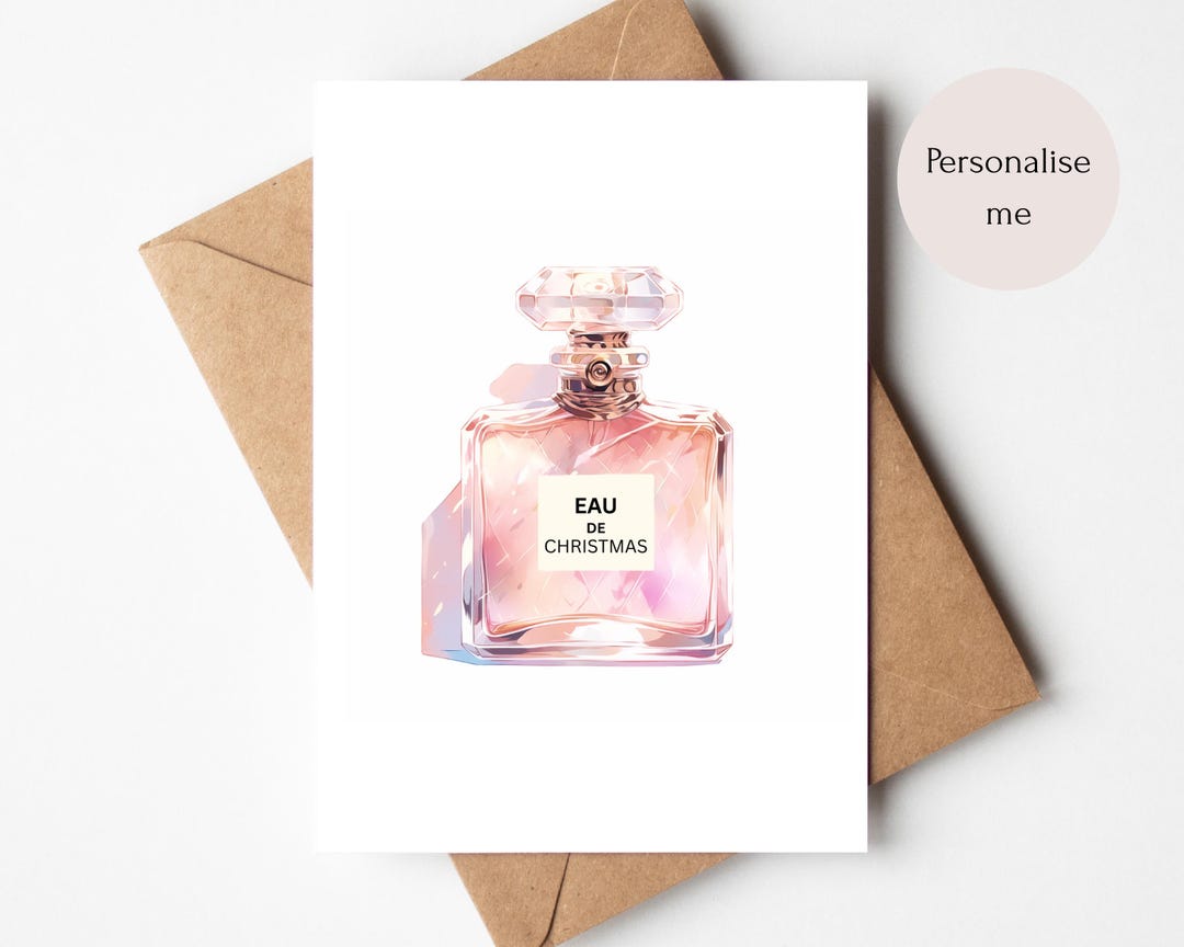 Designer Christmas Card - Perfume Bottle With Custom Message - Parisian ...