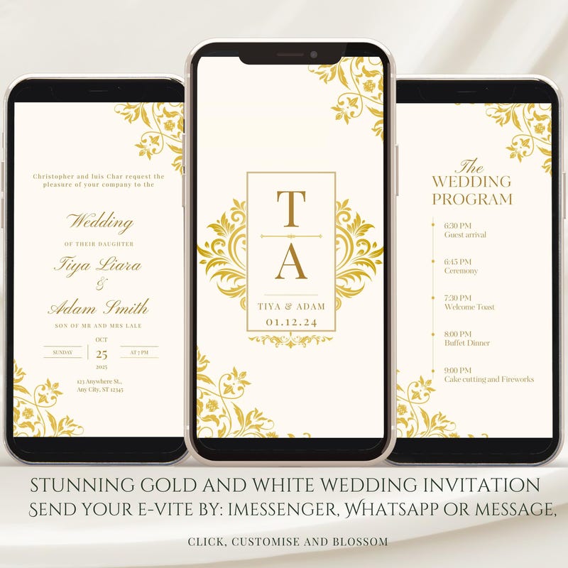 Gold Wedding Invite - Etsy