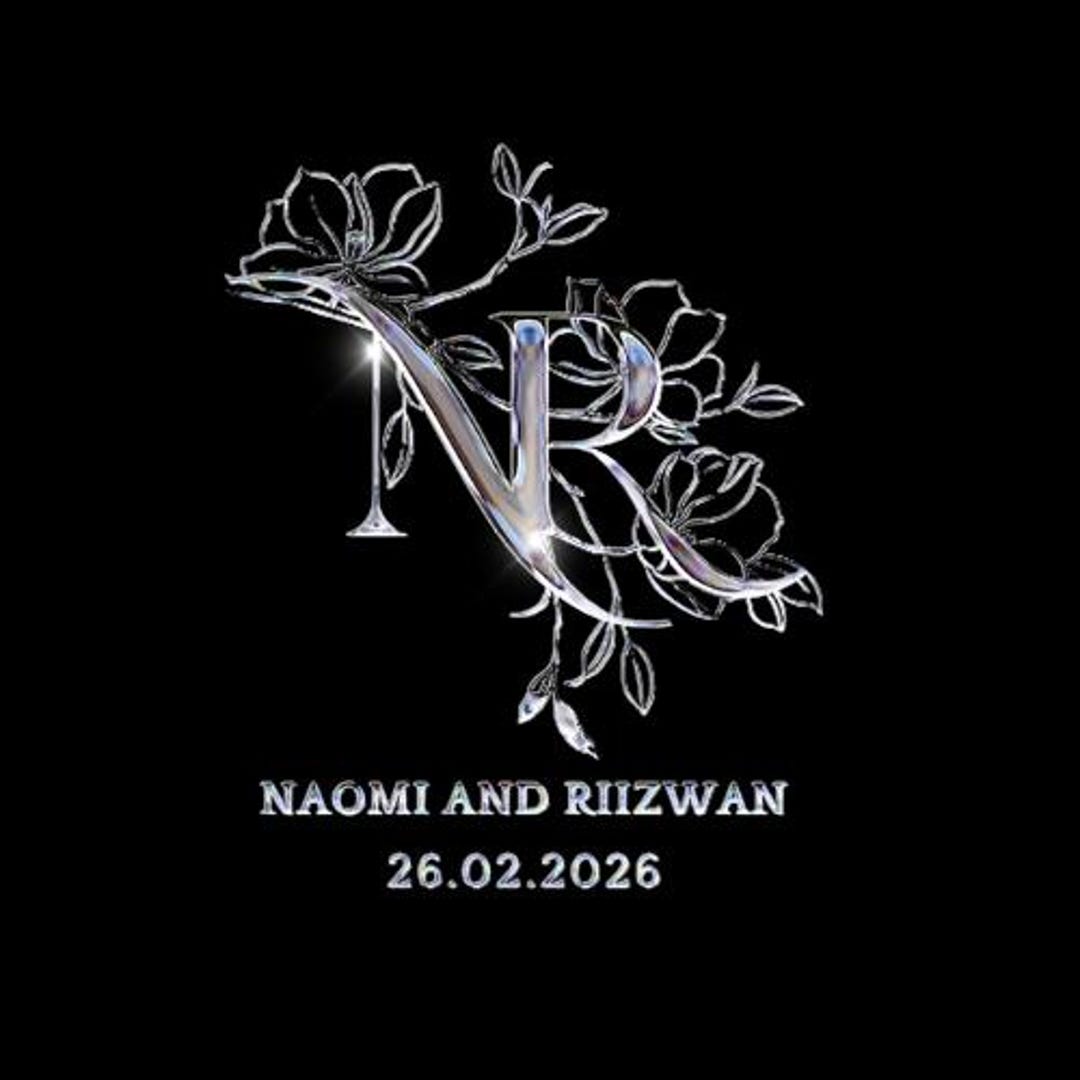 Custom Indian Wedding Logo With Floral Design | Luxury Chrome Finish ...