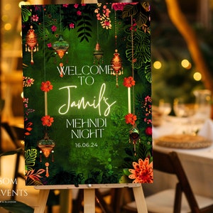 Elegant Mehendi Night Sign for Groom Mehndi Ki Raat Sign for Henna ...