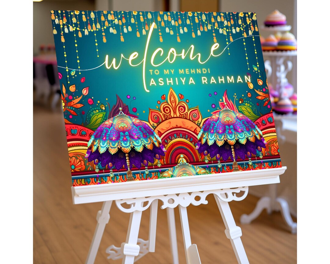 Mendhi Sign | Mehndi Sign | Mehendi Welcome Board | Pithi Mayoun Haldi ...