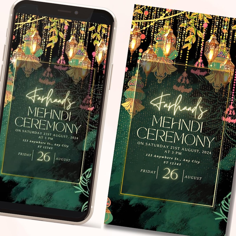 Mehndi and Barat Cards - Etsy UK