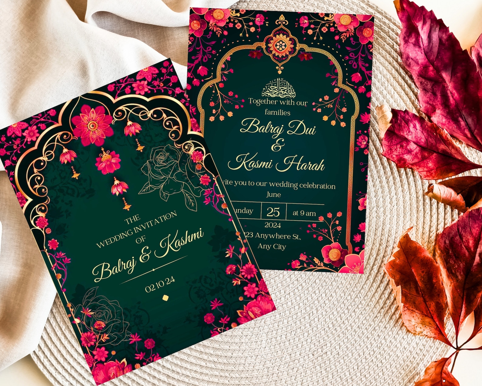 Islamic Wedding Invitation Pakistani Wedding Invitation Template for ...
