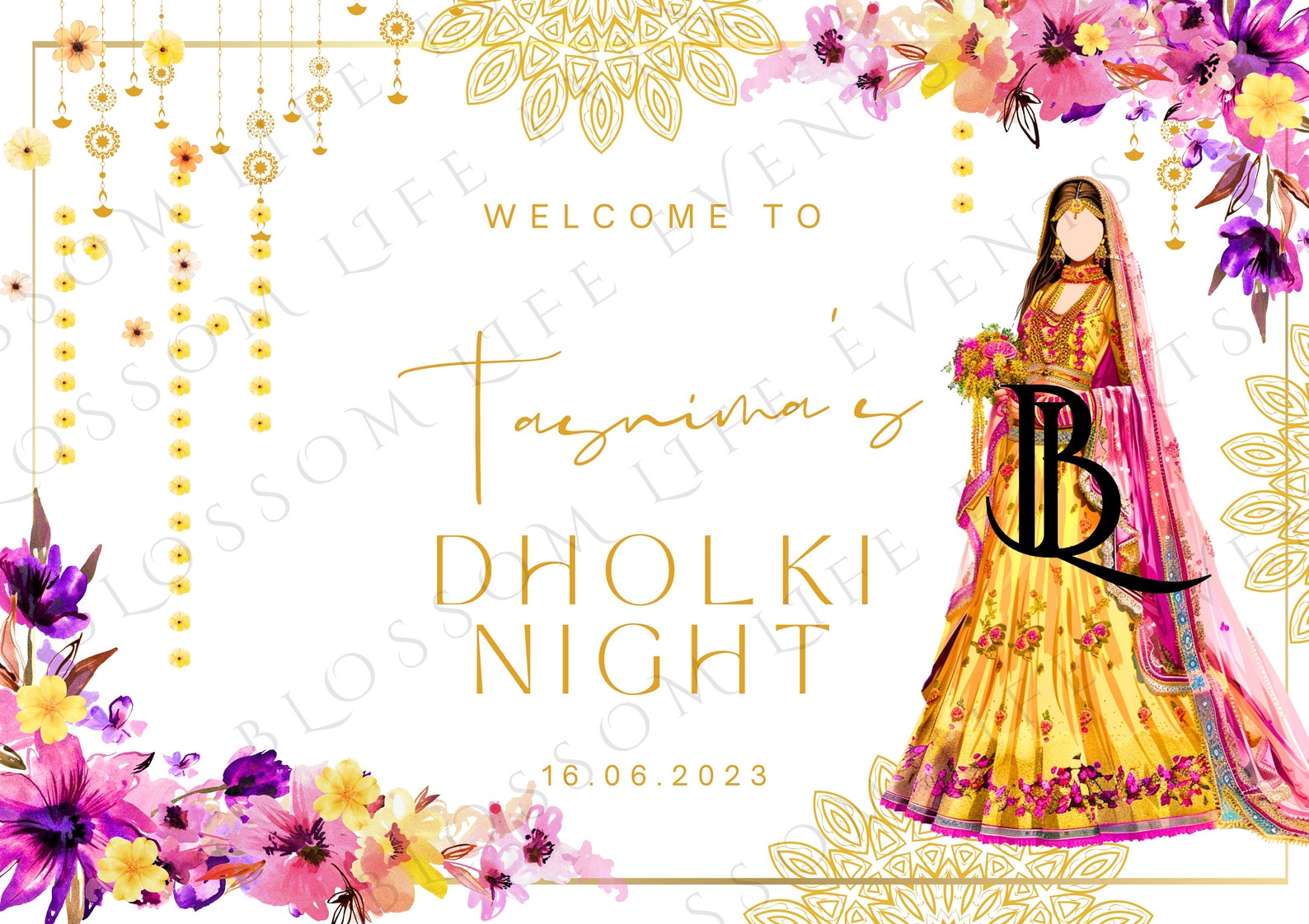 Dholki Welcome Sign for Mayoun and Maiyan | Custom Dholki Wedding Sign ...