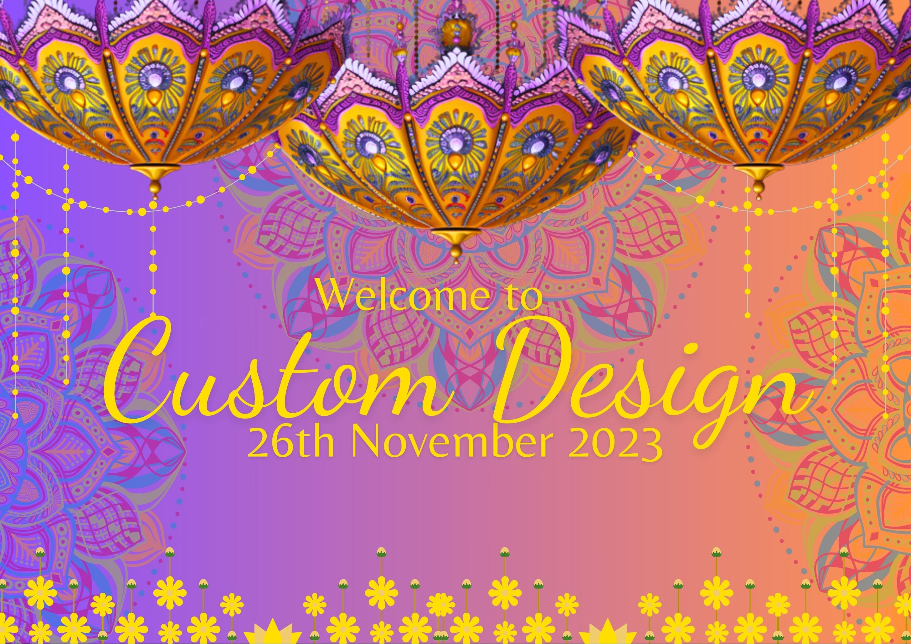 Custom Mehndi Signboard Custom Mendhi Sign Umbrellas Tassels Flowers ...