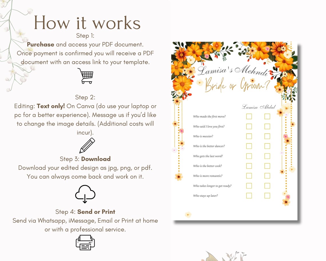 Mehndi Games Printable | Fun Games for Mehndi Dholki, Pithi, Bridal ...