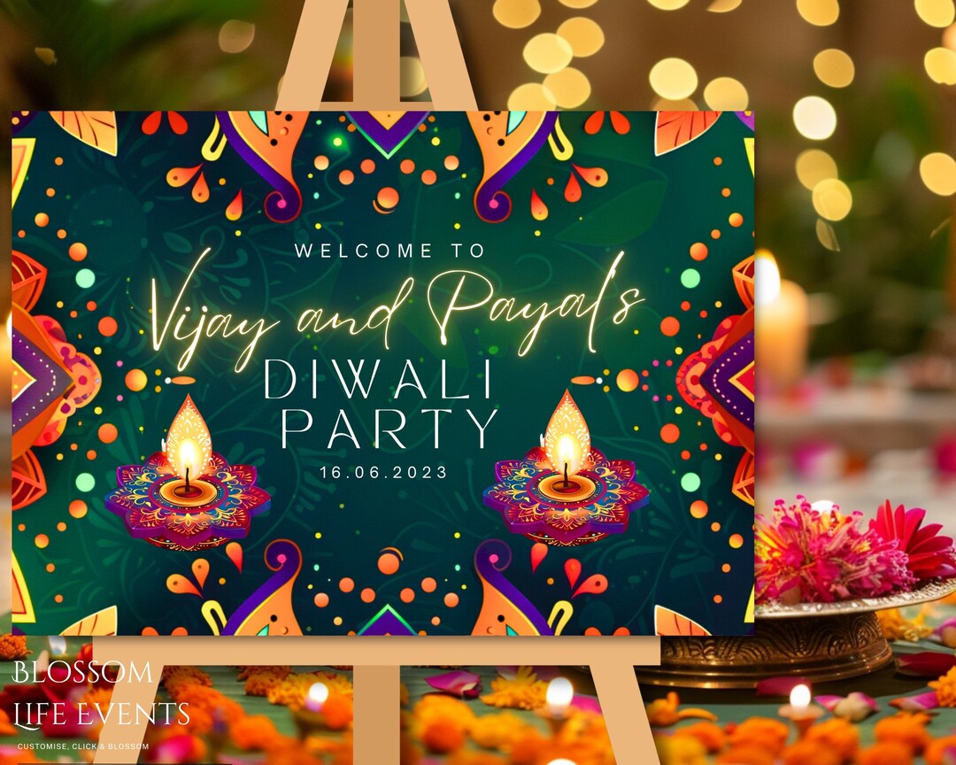 Happy Diwali Welcome Sign for Diwali Party | Diwali Sign | Diwali ...