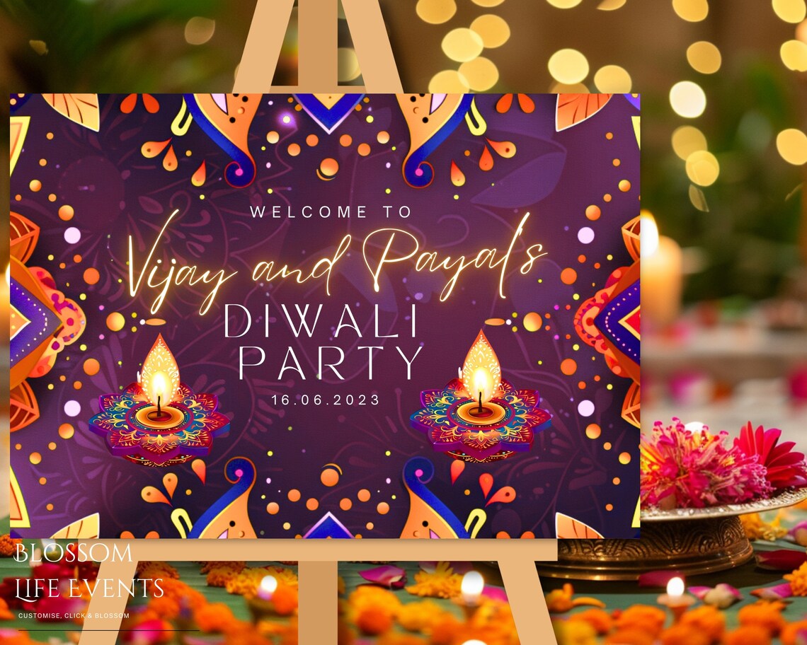 Diwali Sign for Diwali Party | Beautiful Diwali Welcome Sign | Diwali ...