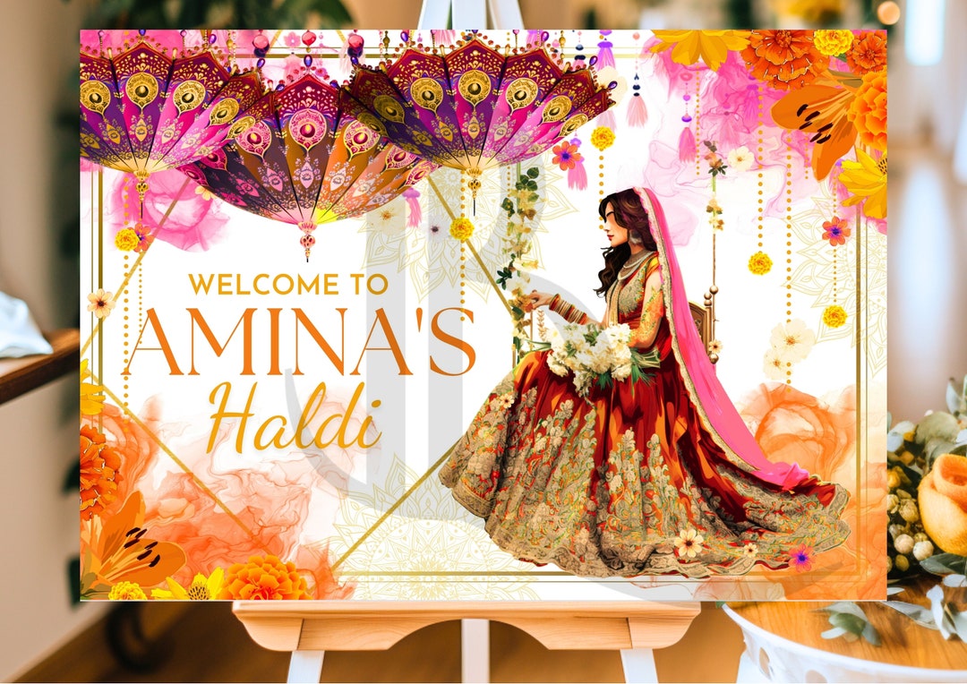 Haldi Sign | Haldhi Sign Board | Haldhi Signage Board | Entrance Board ...