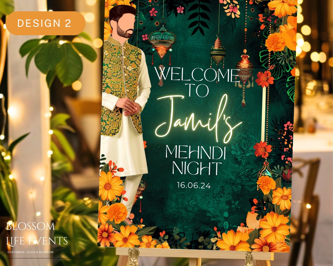 Mehndi Sign for Groom Mehendi Party Sign Mehndi Ki Raat Board Mendhi ...